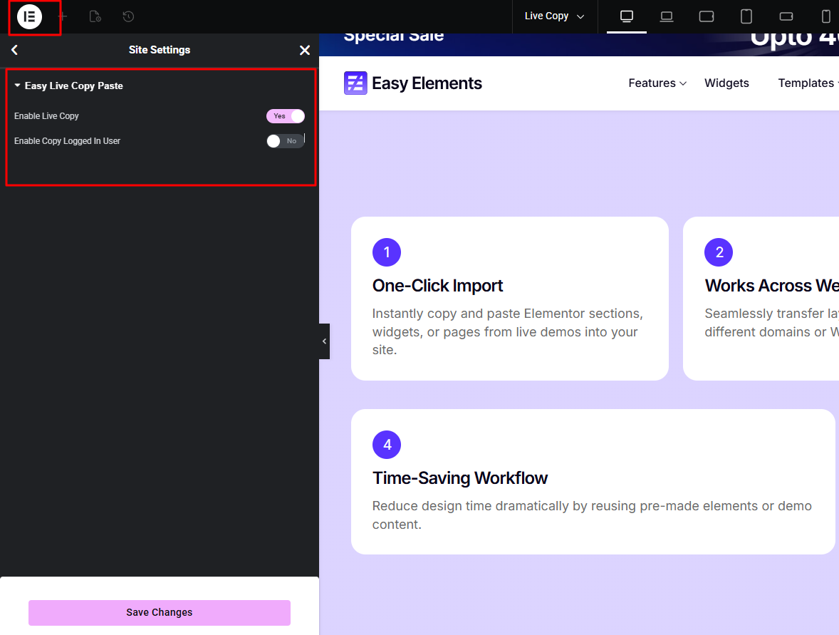 Live Copy - Easy Elements Elementor Addons Builder
